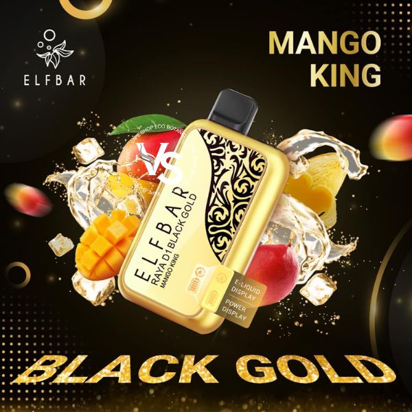 Elfbar Raya D1 13000 Puff Black Gold Disposable Vape - Vape Shop Eco ...